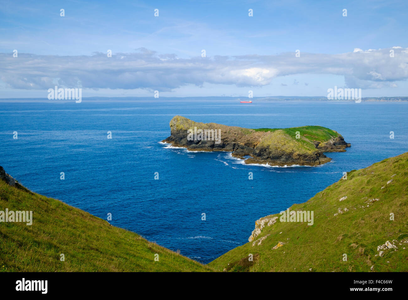 Mullion Island bird sanctuary, Mullion, Cornwall, England, UK - from ...