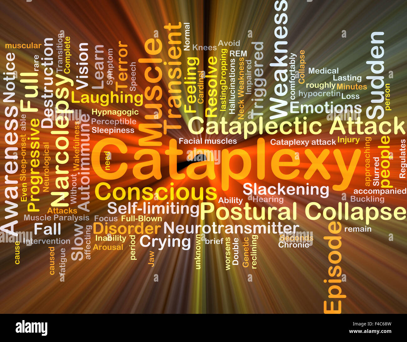Background concept wordcloud illustration of cataplexy glowing light ...