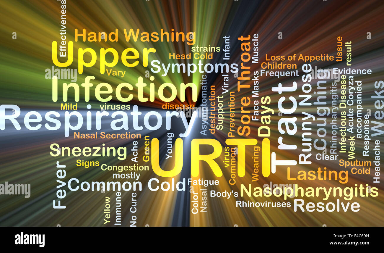 Background concept wordcloud illustration of URTI glowing light Stock ...