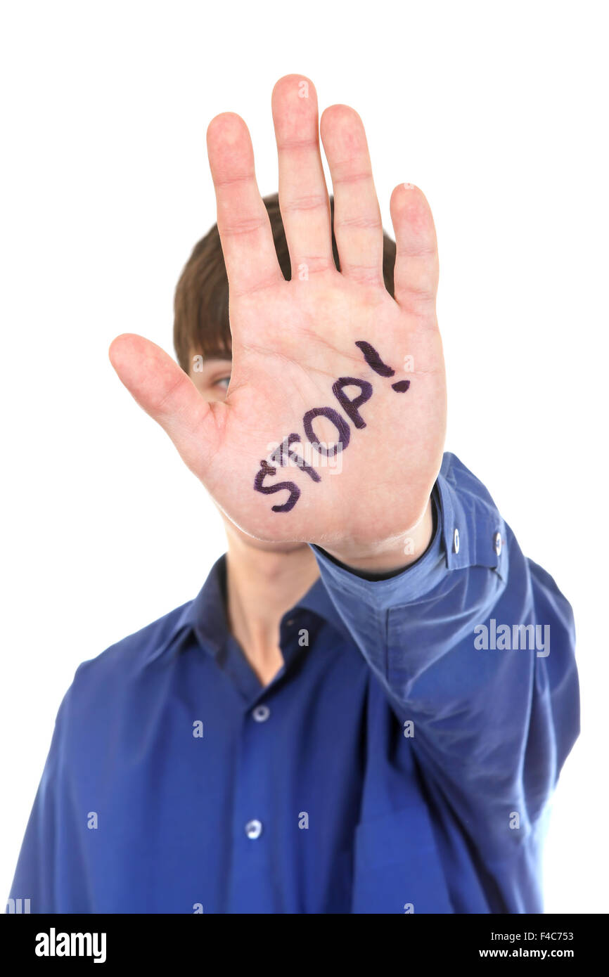 Stop hand signal hi-res stock photography and images - Alamy