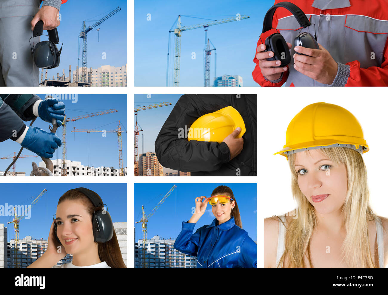 Collage of construction workers hi-res stock photography and images - Alamy