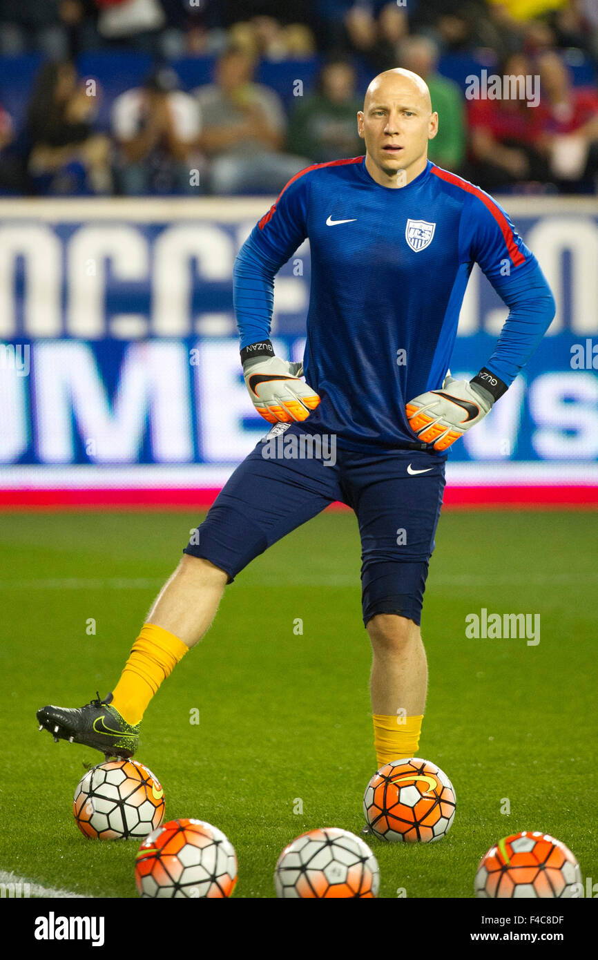 October 13, 2015: USA goalkeeper Brad Guzan (1) looks on prior to The ...