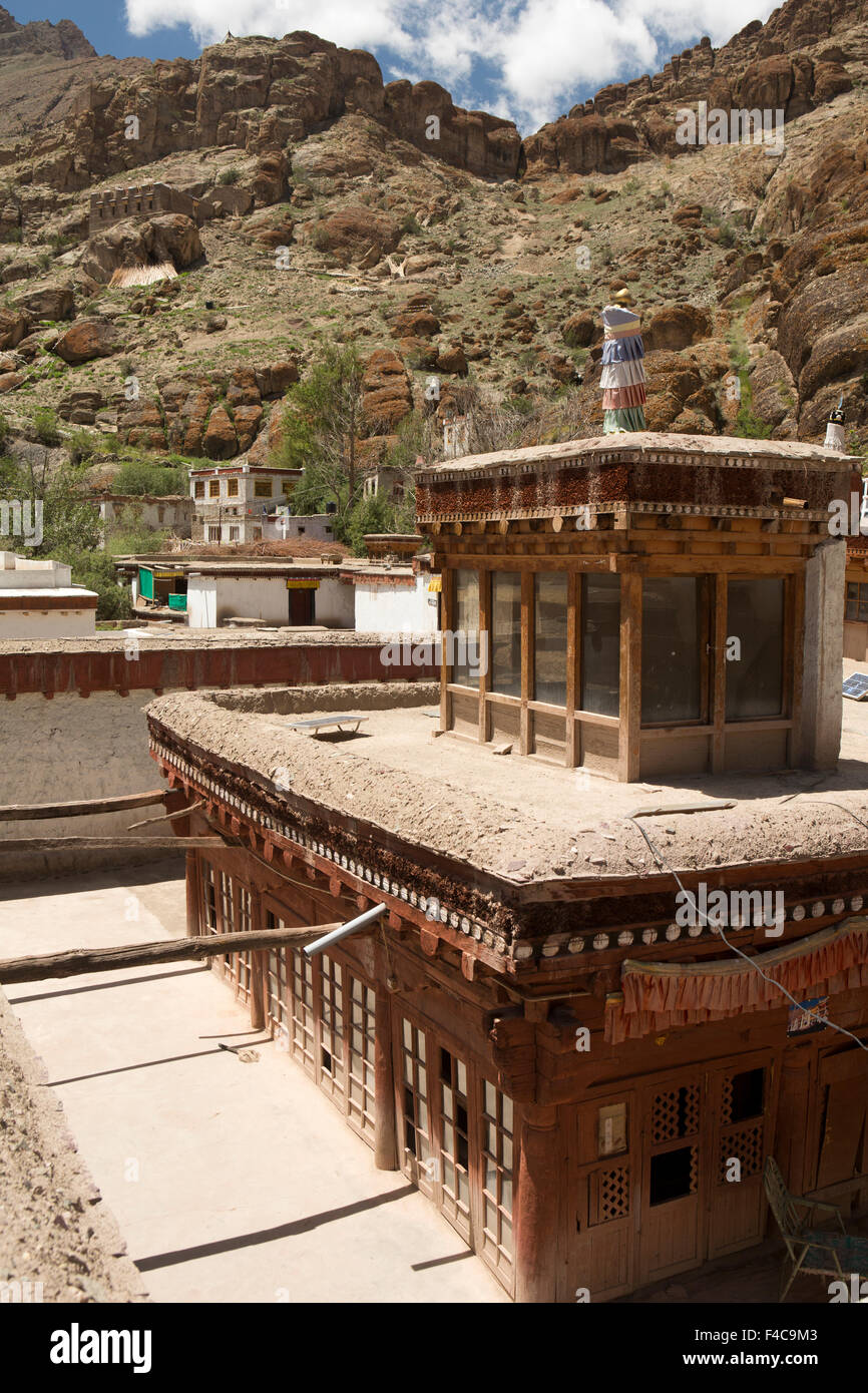 India, Jammu & Kashmir, Ladakh, Hemis Gompa Monastery, glazed lantern ...