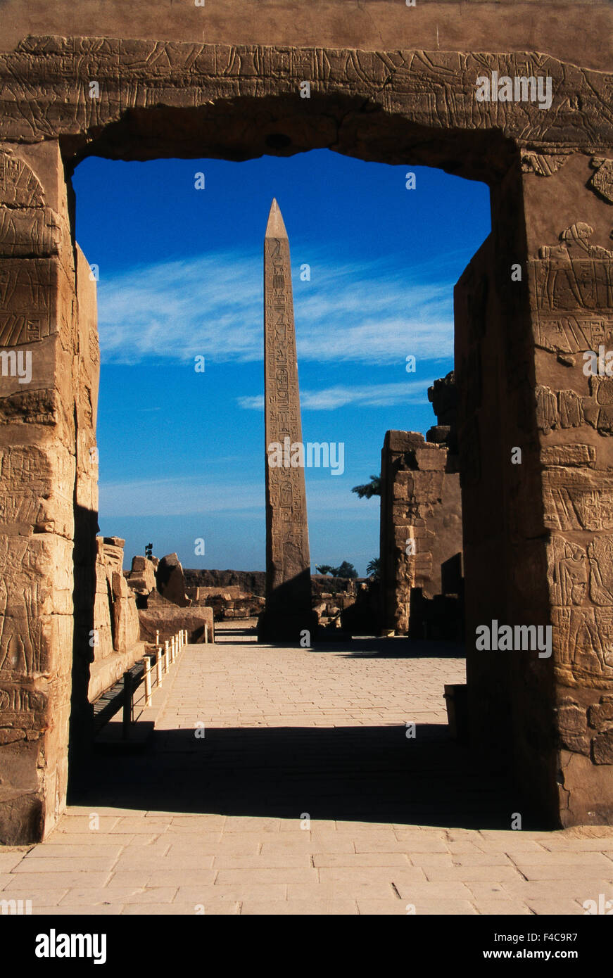 Egypt, Luxor, Karnak Temple, Great Hypostyle Hall and Obelisk of ...