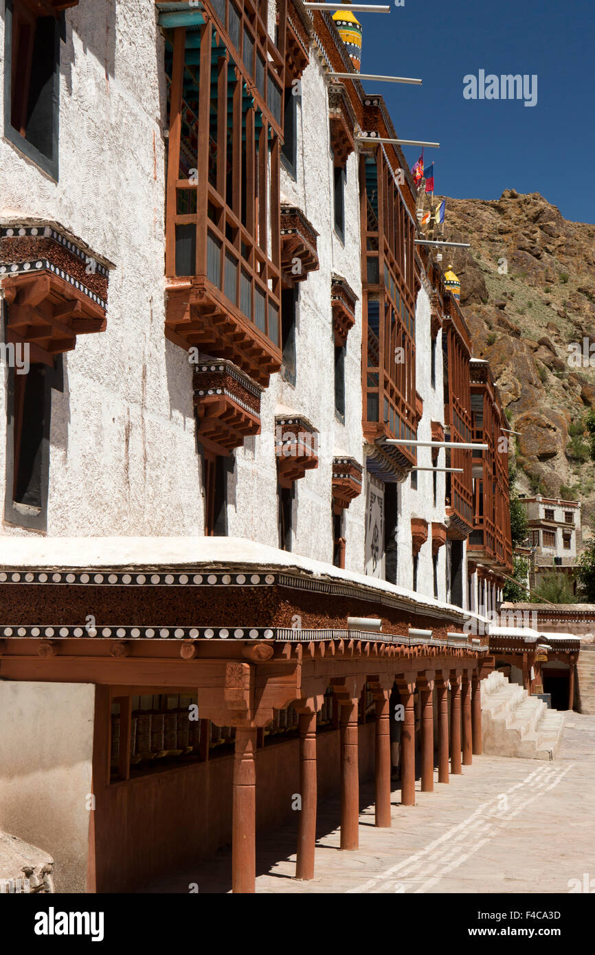 India, Jammu & Kashmir, Ladakh, Hemis Gompa Monastery, line of covered ...