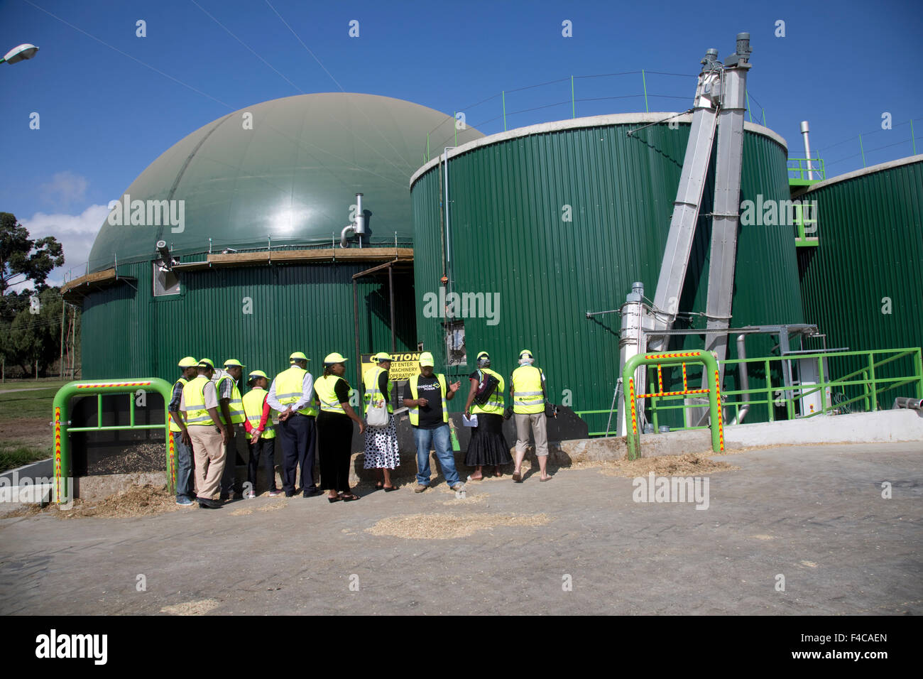 East African teachers visiting 2.4 MW Biojoule biogas CHP anaerobic ...