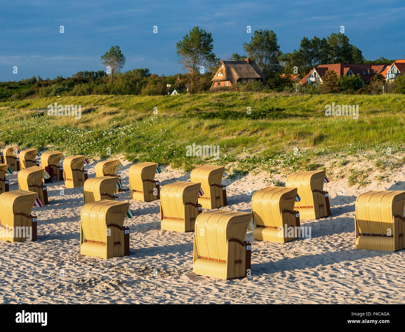 Beach chairs on shore of the Baltic Sea in Wustrow (Germany Stock Photo ...