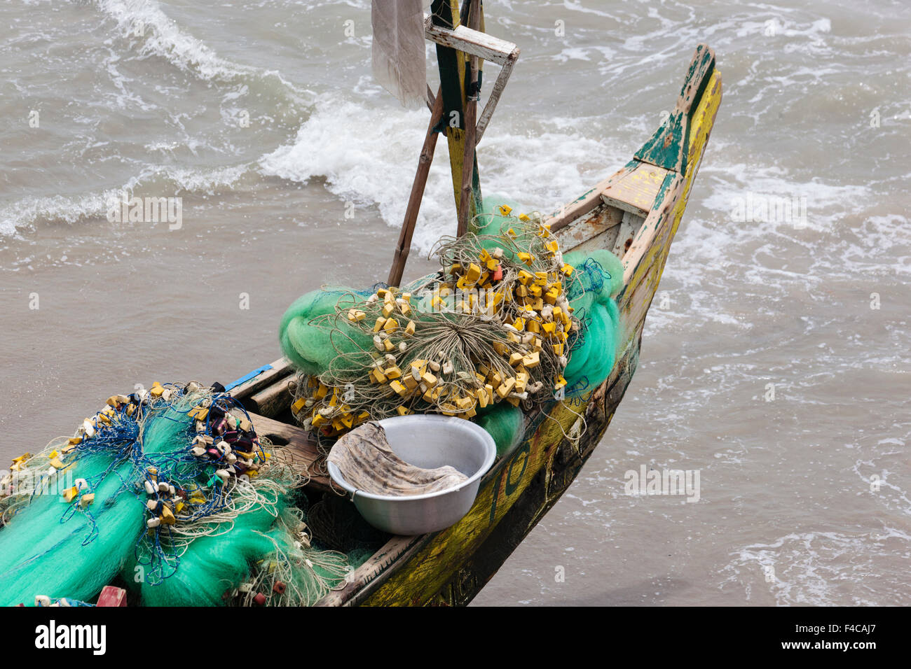 Africa, West Africa, Ghana, Cape Coast, Elmina. Bow of traditional ...