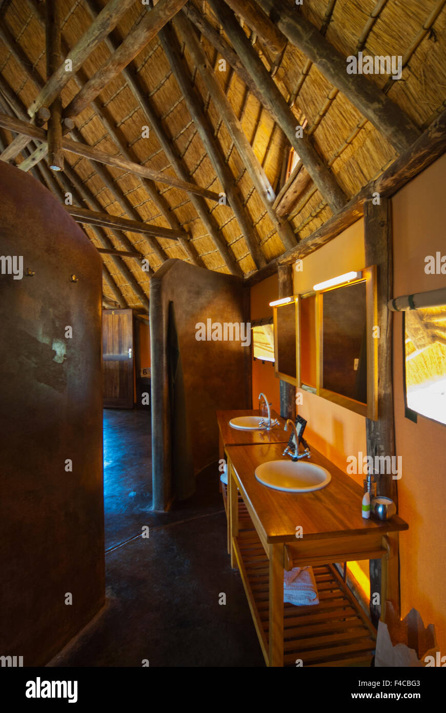 Bathroom in Doro Nawas Camp, Damaraland, Kunene Region, Namibia Stock ...