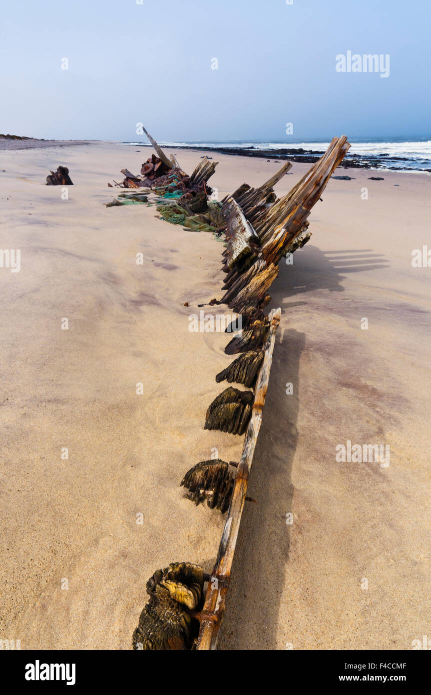 Shipwreck remains, Skeleton Coast, Namib Desert, Namibia Stock Photo ...