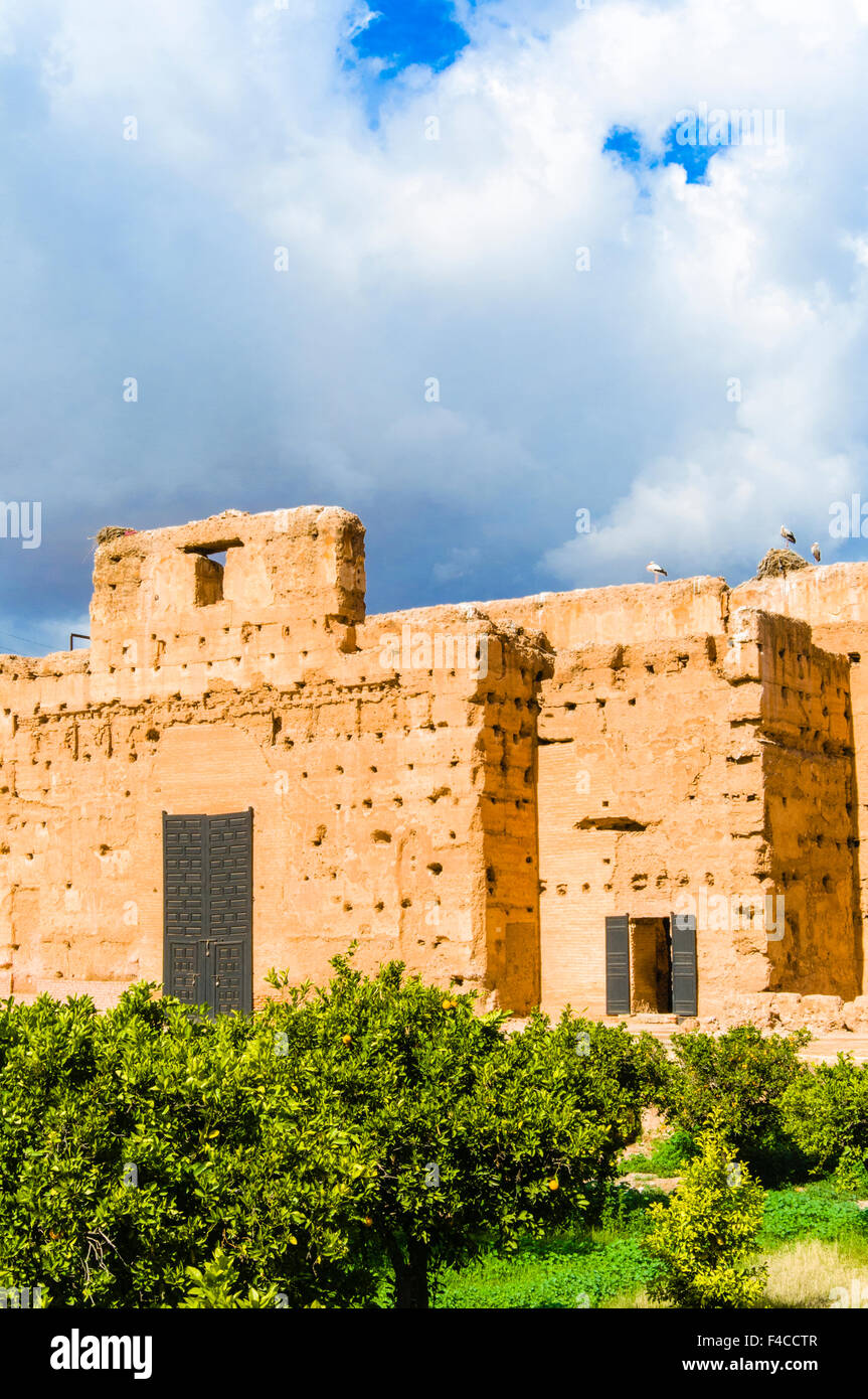 Ruins of the 16th century El Badii Palace, Marrakech, Morocco Stock ...