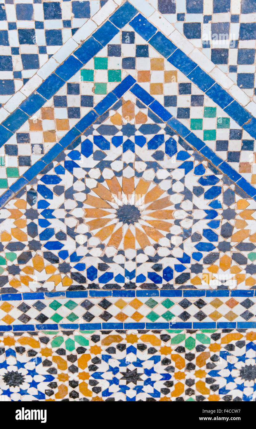 Tile decoration at Bahia Palace, Marrakech, Morocco Stock Photo - Alamy