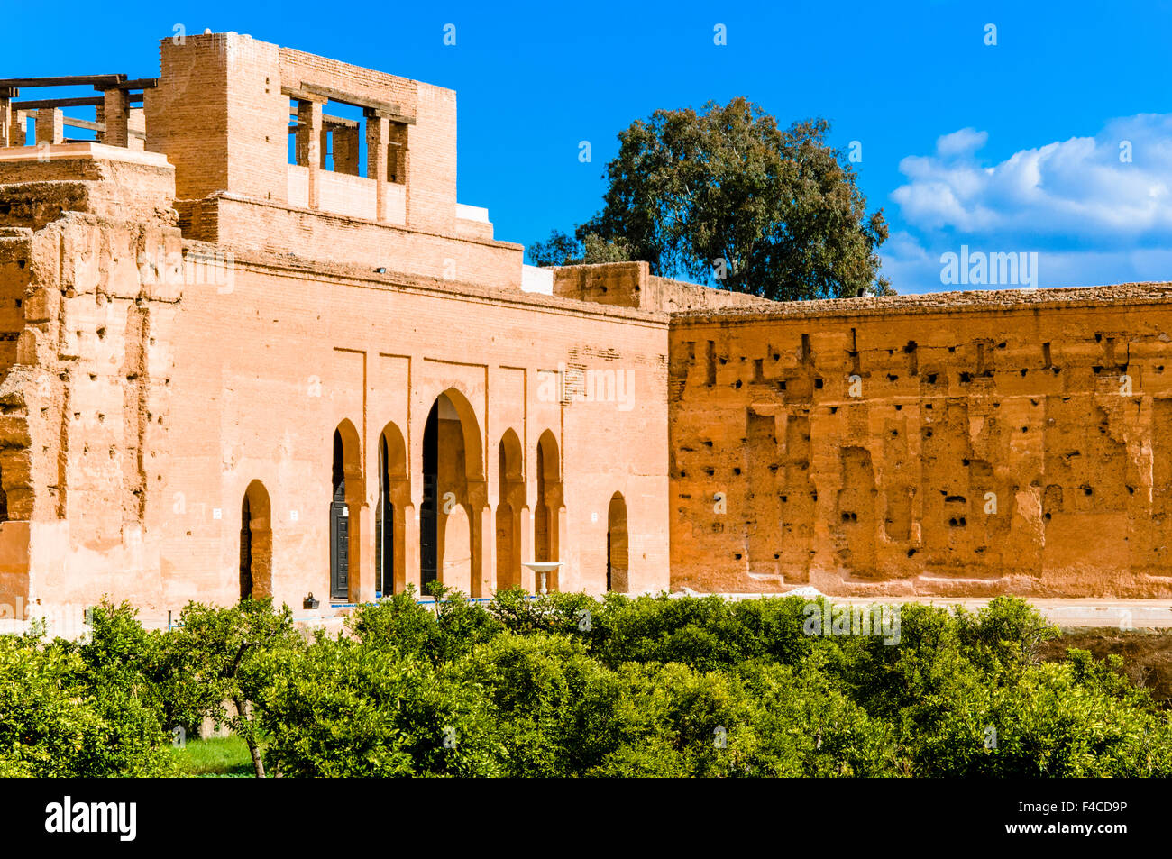 Ruins of the 16th century El Badi Palace, Marrakech, Morocco Stock ...