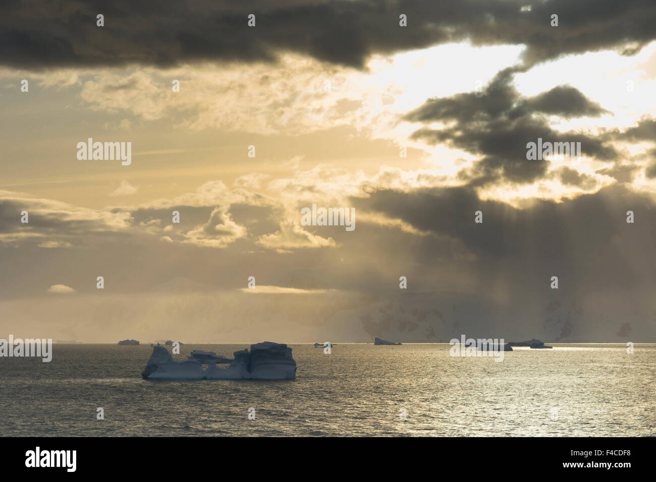 Antarctica. Gerlache Strait. Orne Harbor. Sunset Stock Photo - Alamy