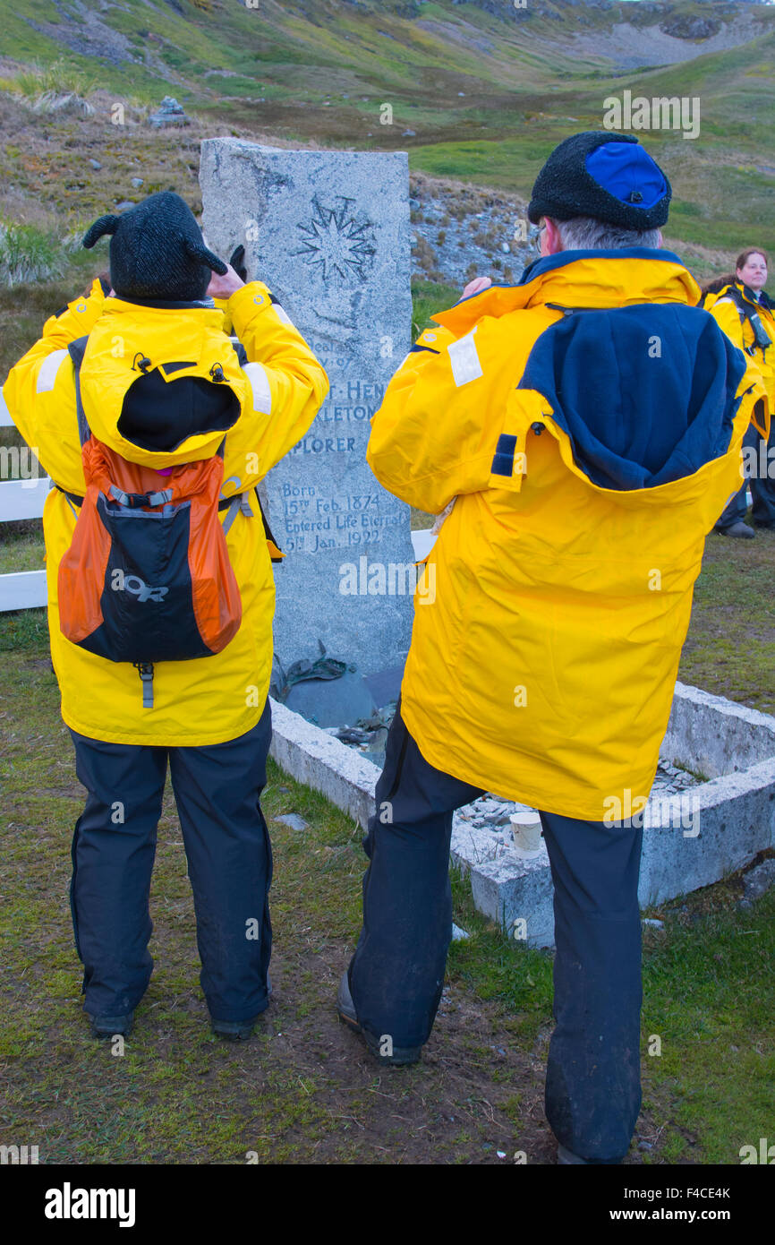 South Georgia. Grave of explored Ernest Shackleton Stock Photo - Alamy