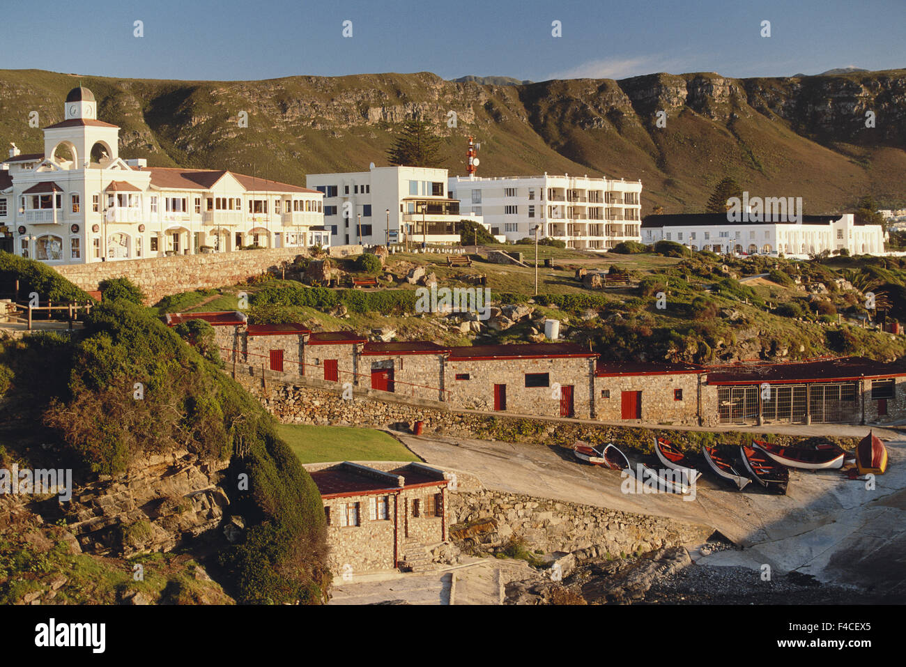 South Africa, Western Cape, Hermanus, Morning view main road and old ...