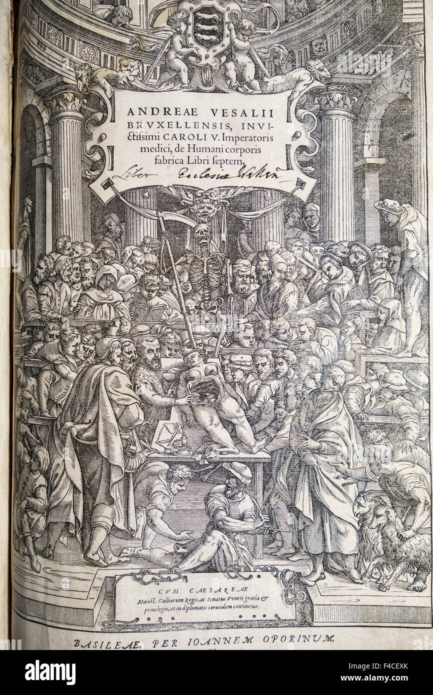 Title page of the first edition (1543) of De Humani Corporis Fabrica ...
