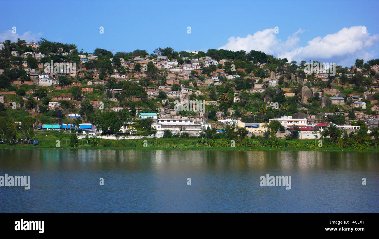 Tanzania, Mwanza, residential building on Lake Victoria shoreline Stock ...