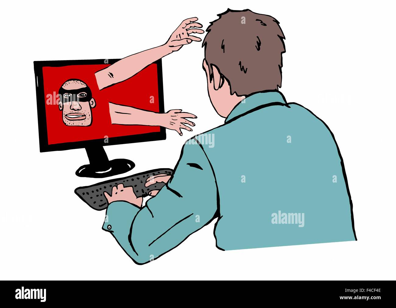 Cartoon hacker man icon hi-res stock photography and images - Alamy
