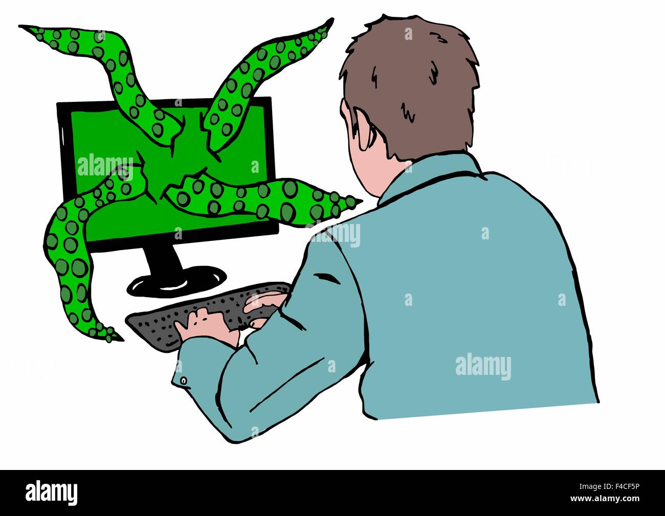 Tentacles from pc Stock Photo - Alamy