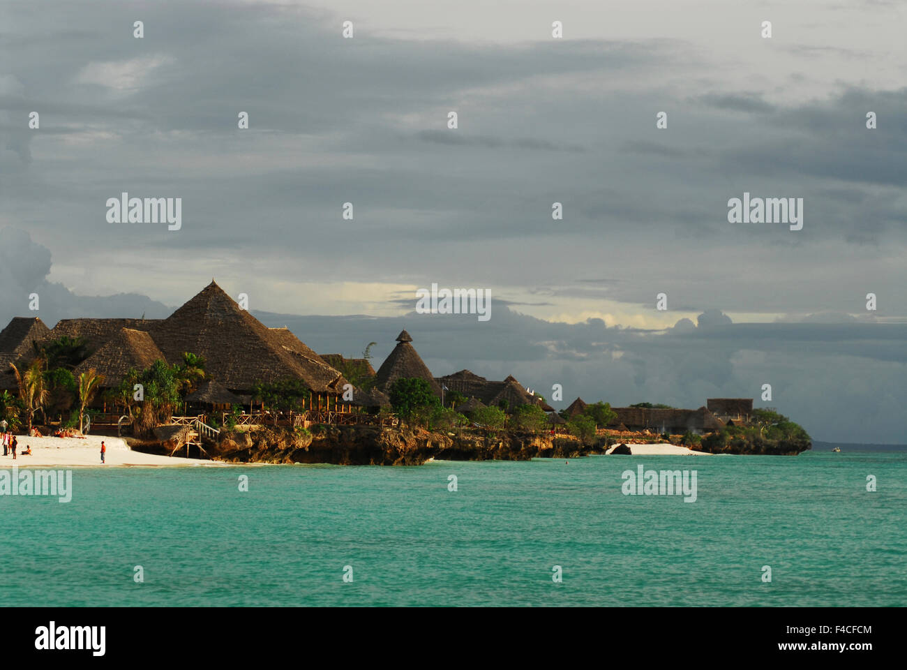 Tanzania, Zanzibar, Nungwi, typical tourist village on the beach Stock ...