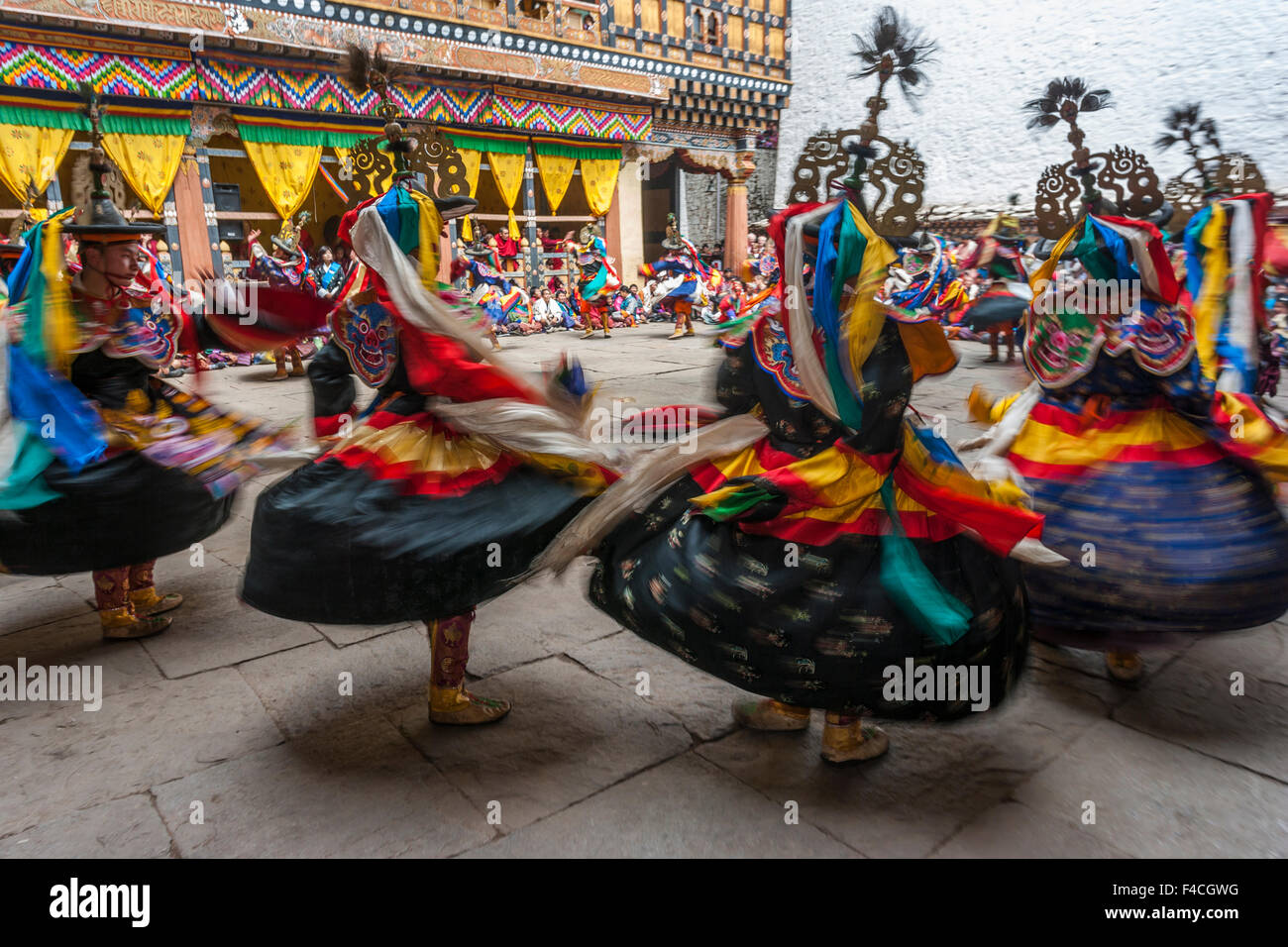 Dancers performing in the Paro Festival, Bhutan Stock Photo - Alamy