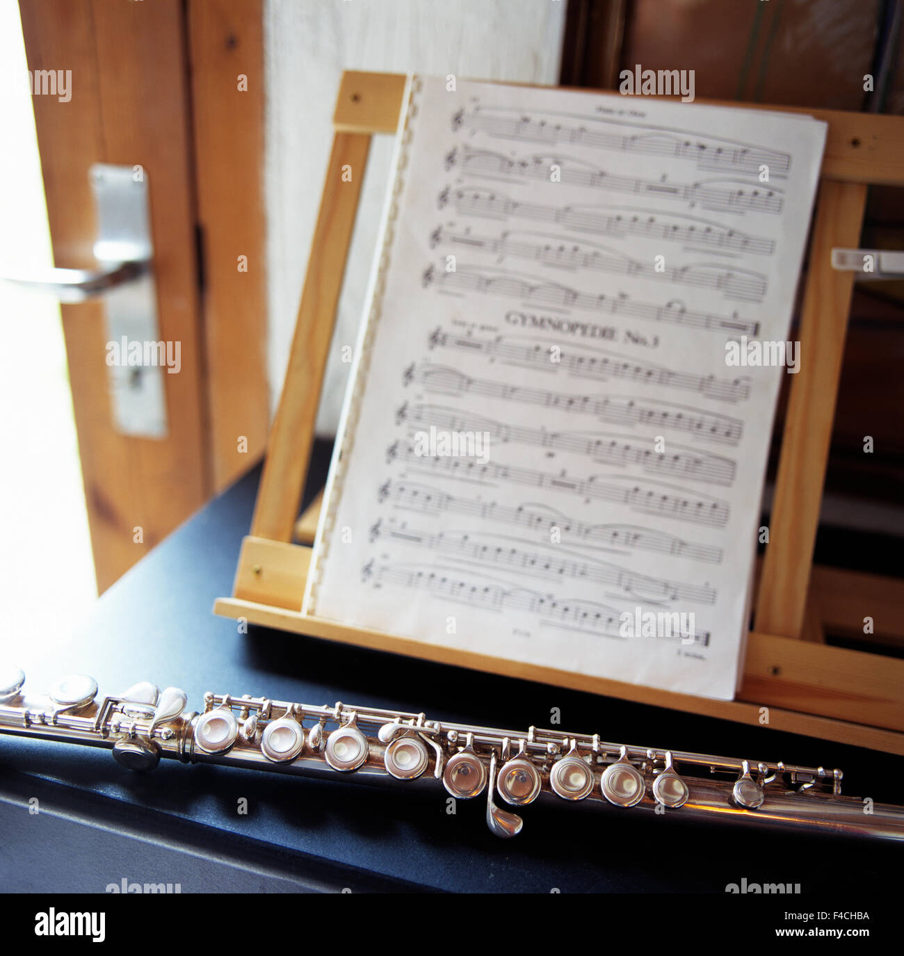 A Flute and Music Notes Stock Photo - Alamy