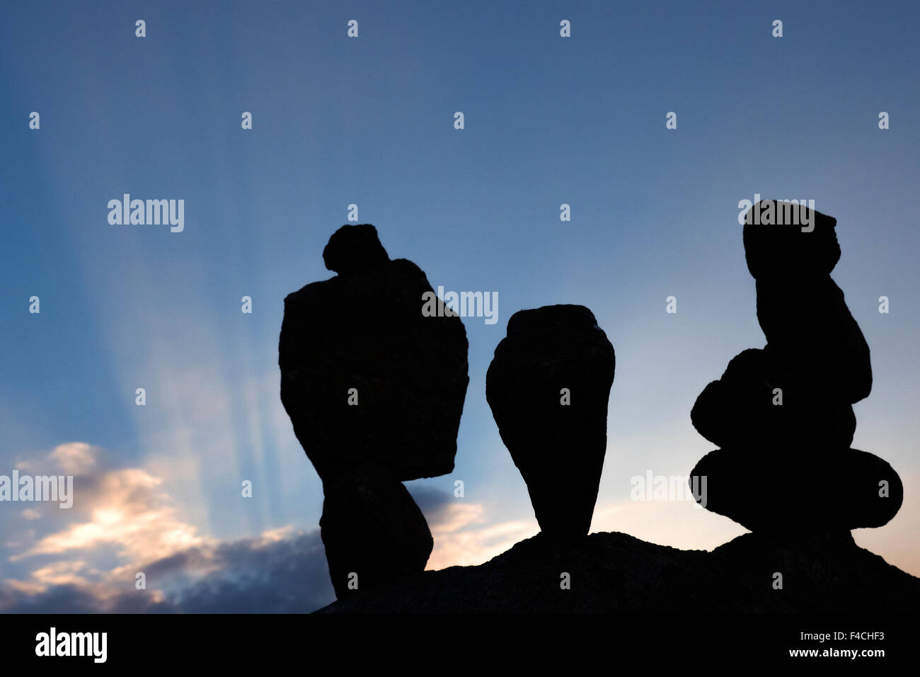 Standing stones on beach in California USA Stock Photo - Alamy
