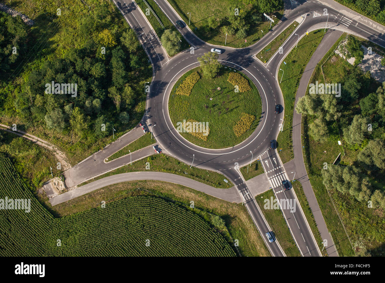 Aerial view of roundabout hi-res stock photography and images - Alamy