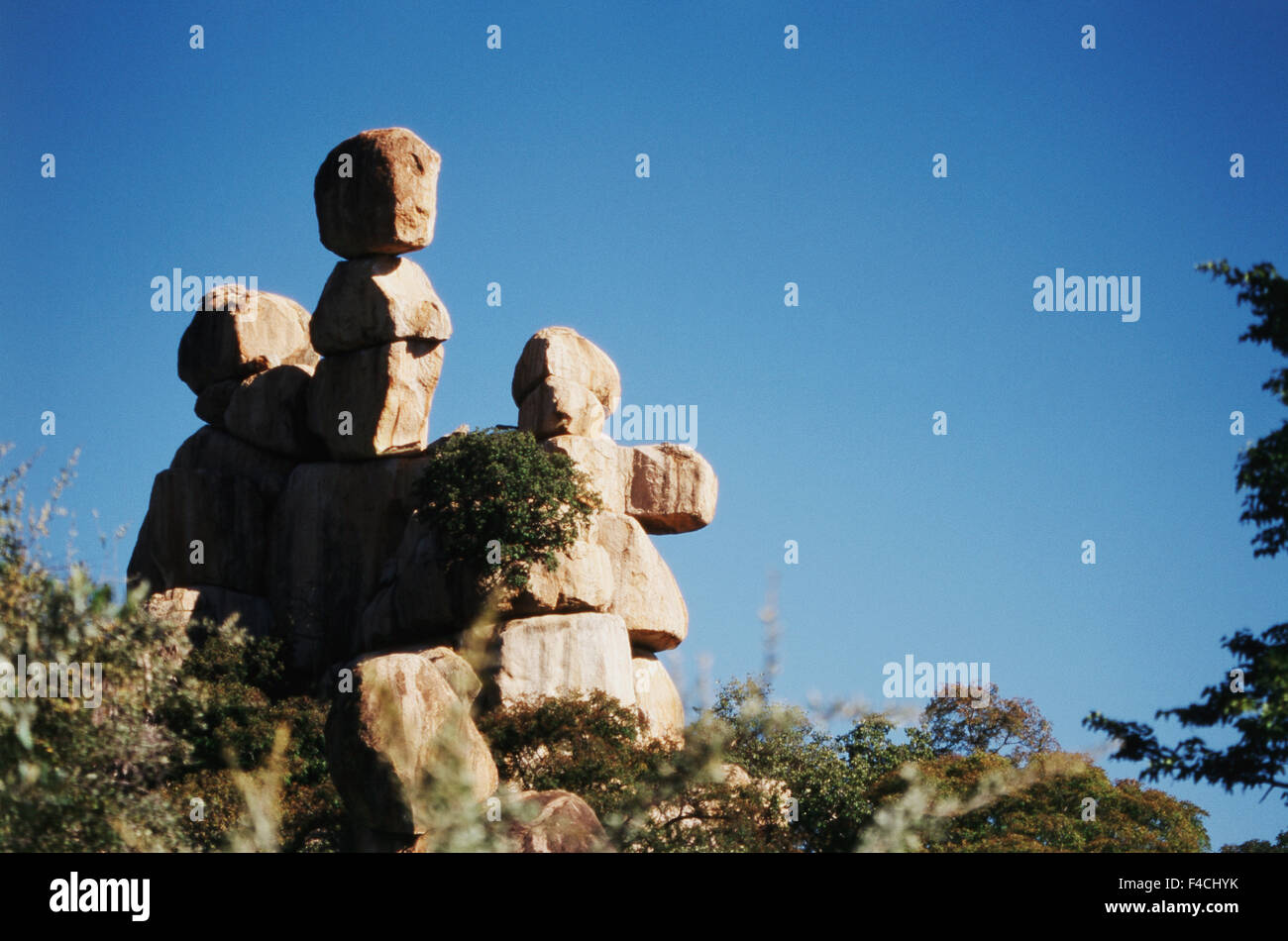 Zimbabwe, Bulawayo, Beautiful rock formation and scenic of Motobo Hills ...