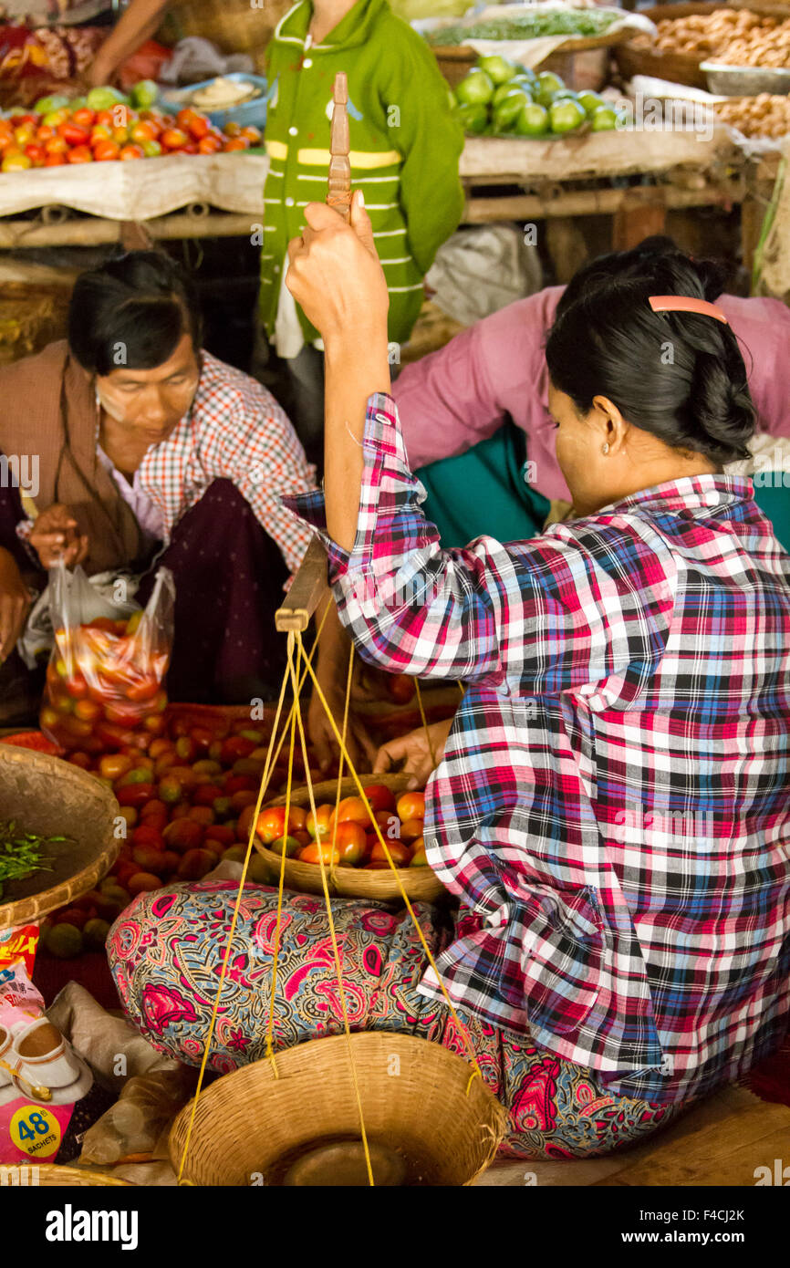 Open Air Market. Food distribution and sales. Bagan. Myanmar Stock ...