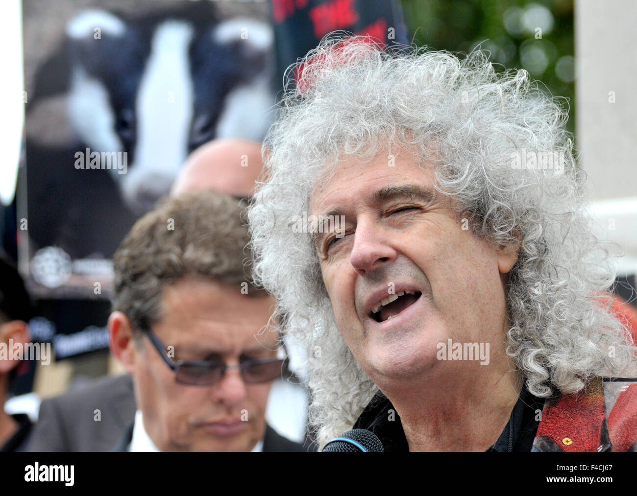 Brian May, former Queen guitarist, speaking at the Protest Against the ...