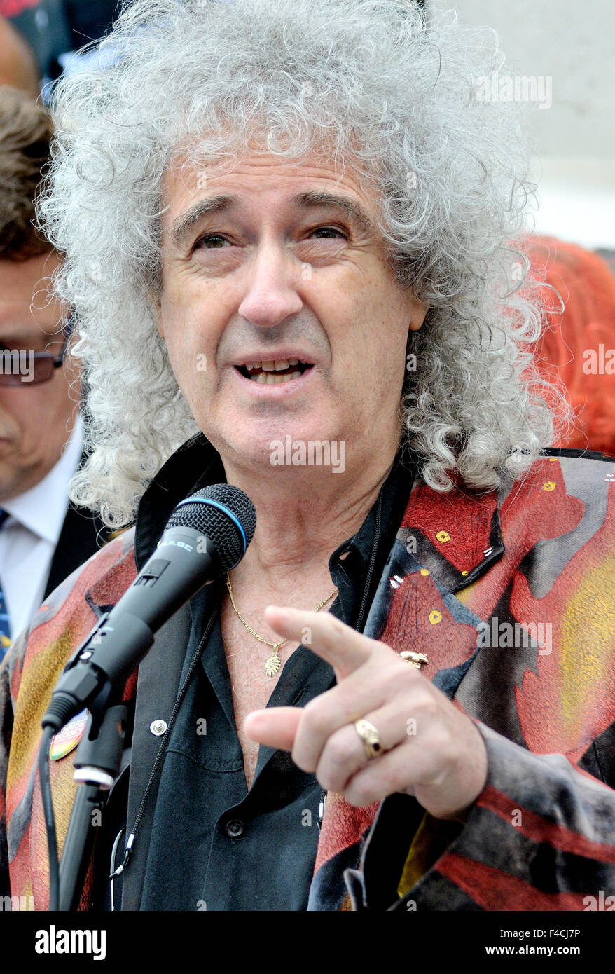Brian May, former Queen guitarist, speaking at the Protest Against the ...