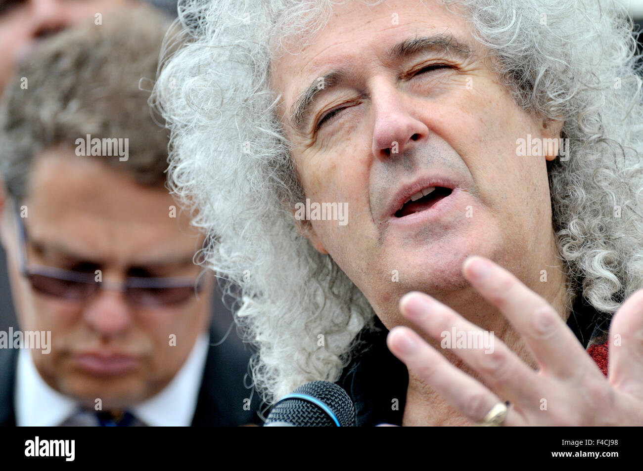 Brian May, former Queen guitarist, speaking at the Protest Against the ...