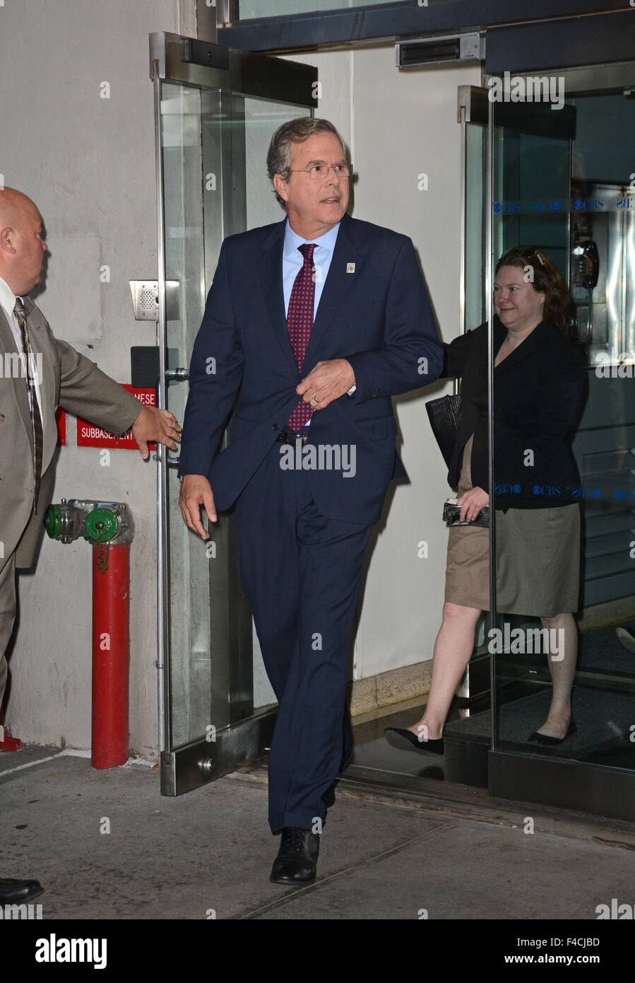 New York, NY, USA. 16th Oct, 2015. Governor Jeb Bush out and about for ...