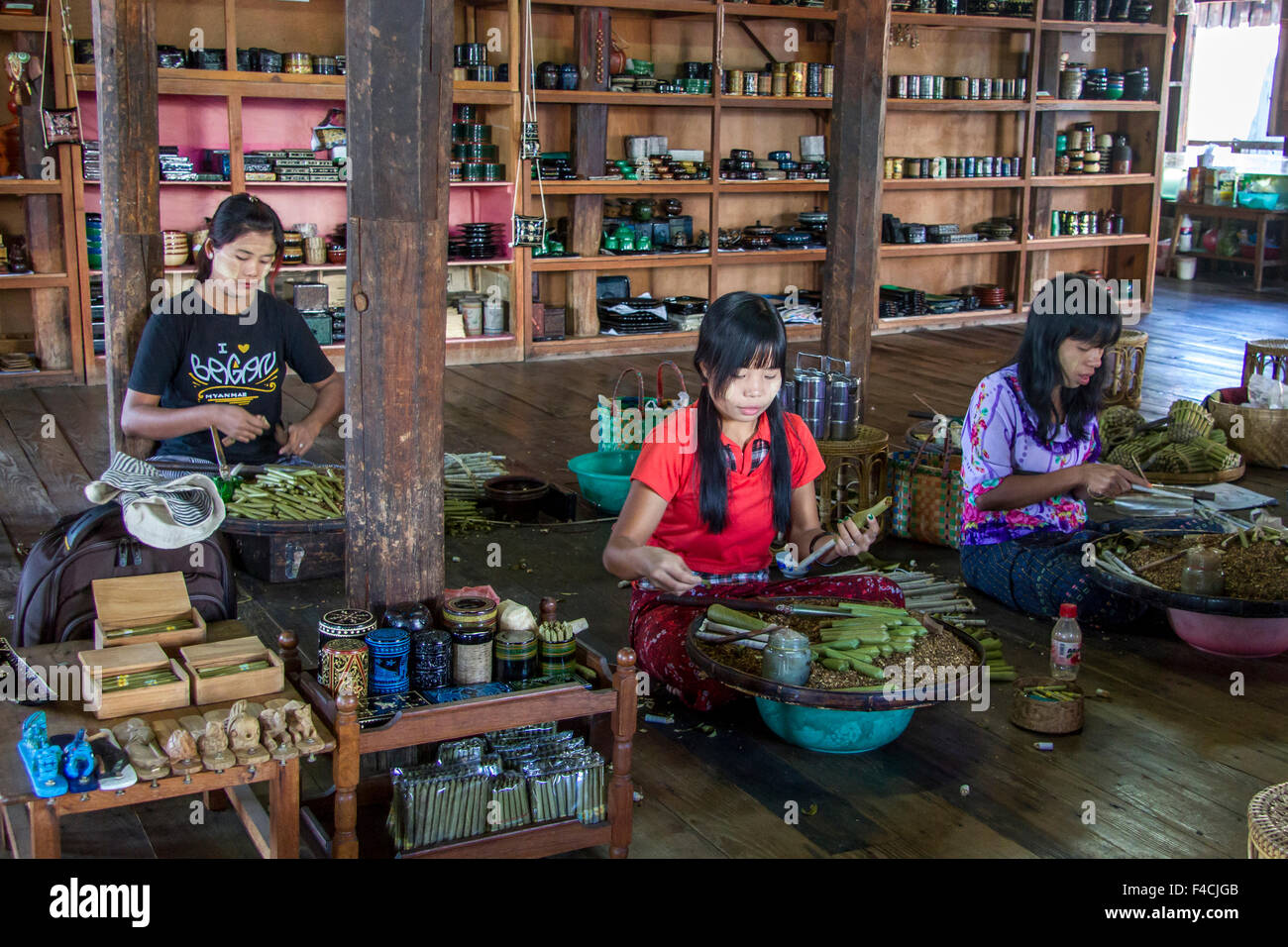 Cigars being hand rolled. Inle Lake. Myanmar Stock Photo - Alamy