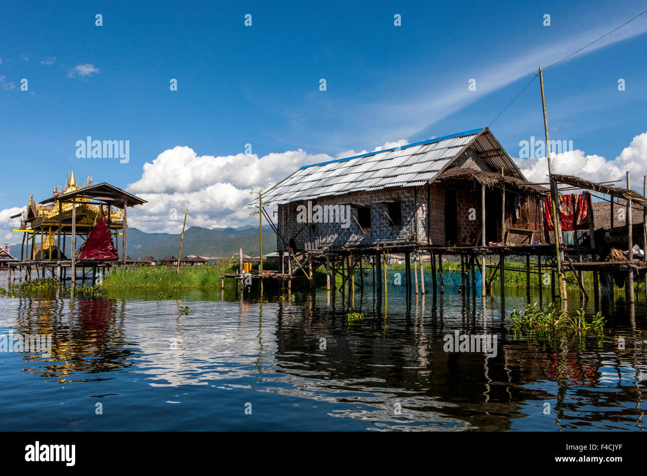 Houses on Stilts. Inle Lake. Myanmar Stock Photo - Alamy