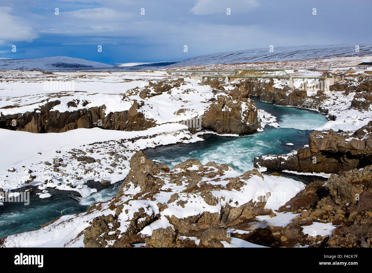 Waterfall Godafoss in Iceland, spring Stock Photo - Alamy