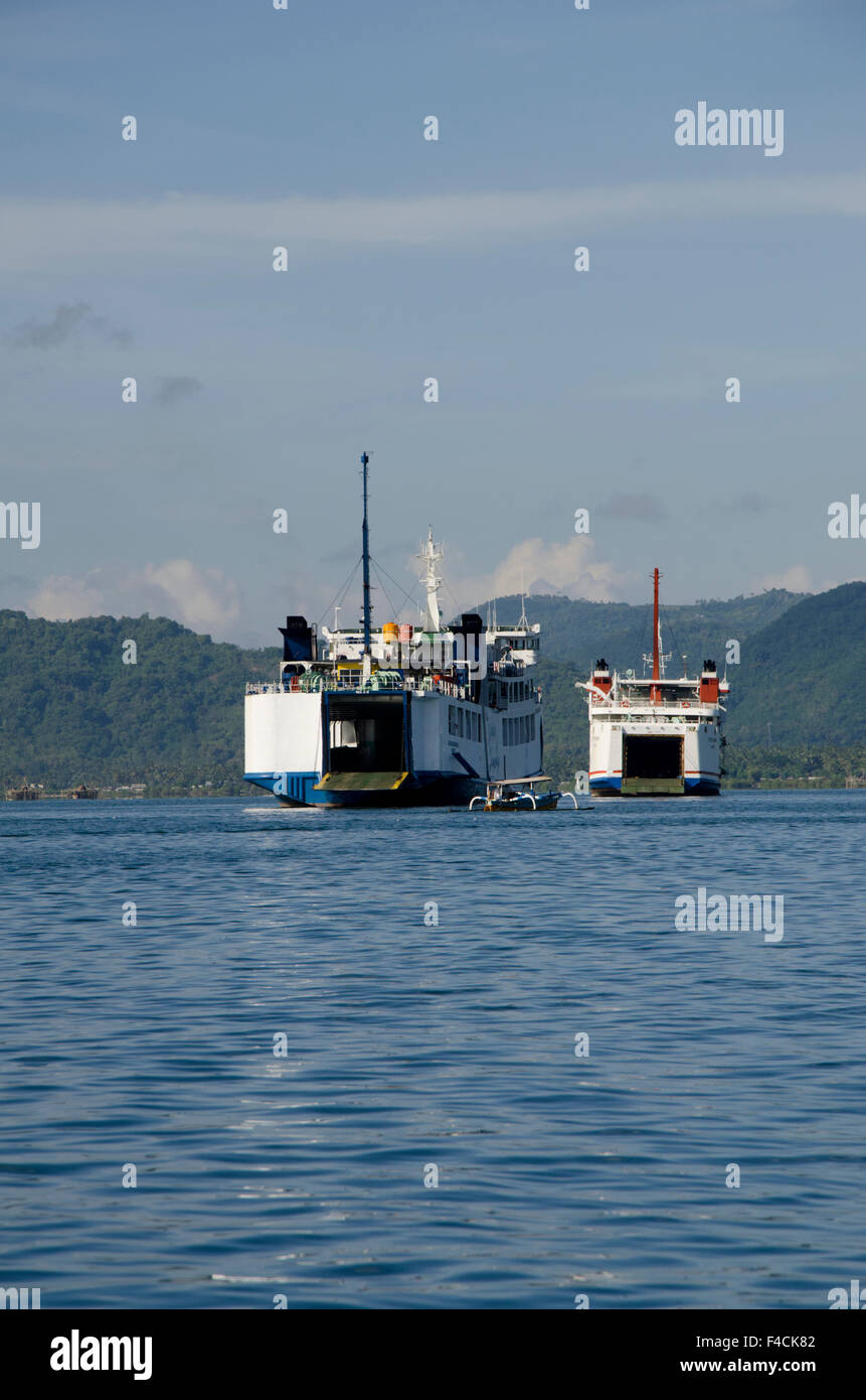 Indonesia, Island of Lombok, Lembar. Port area around Lembar, car ...