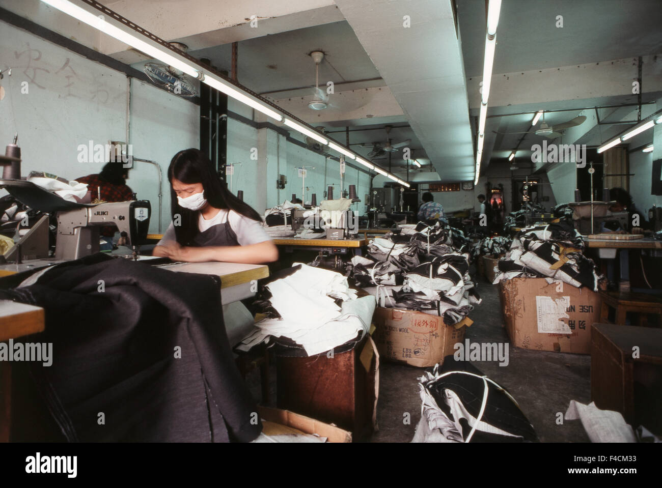 Hong Kong, Garment sweat shop worker. (Large format sizes available ...
