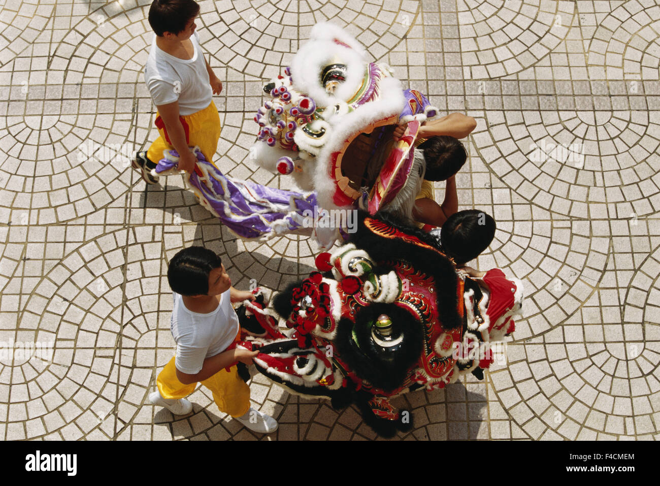 Hong Kong, Kowloon, Dragon Dancers. (Large format sizes available Stock ...