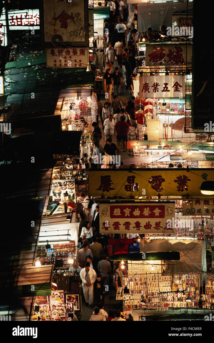 Hong Kong, Kowloon, People in street market. (Large format sizes ...