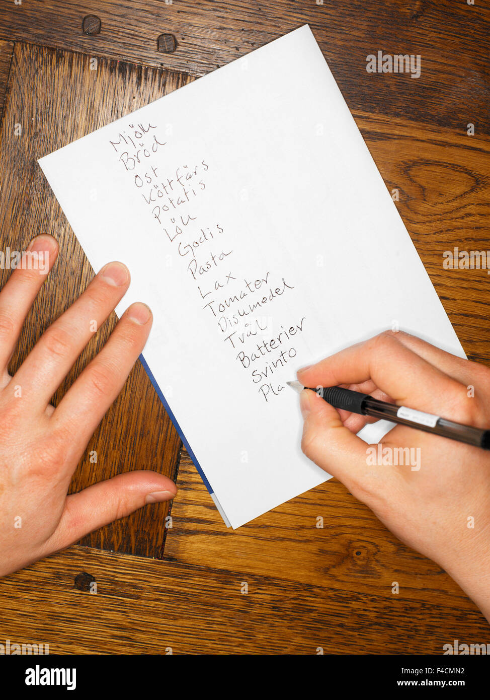 List of things to shop Stock Photo - Alamy
