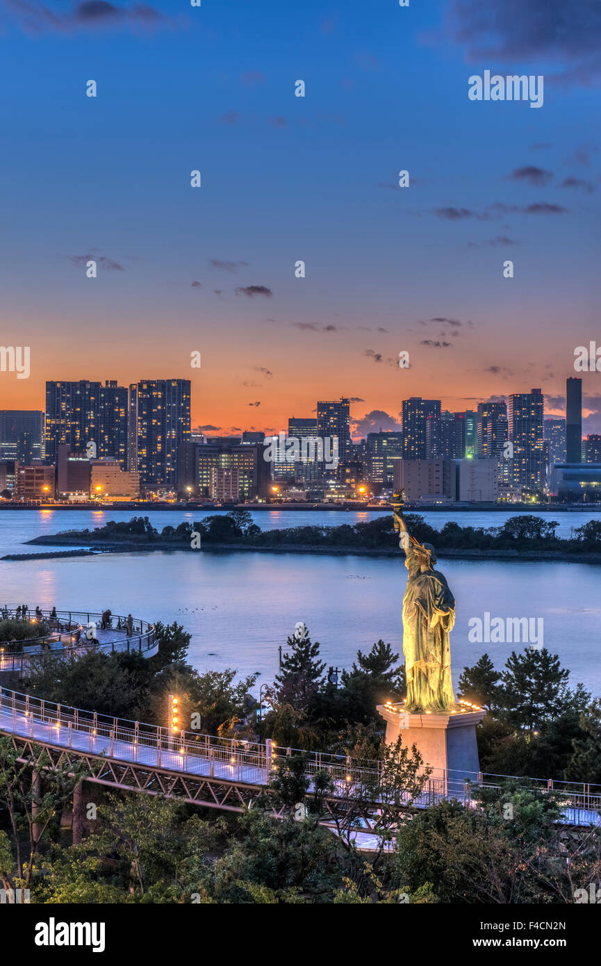 Japan, Tokyo, Odaiba Waterfront at twilight. (Large format sizes ...