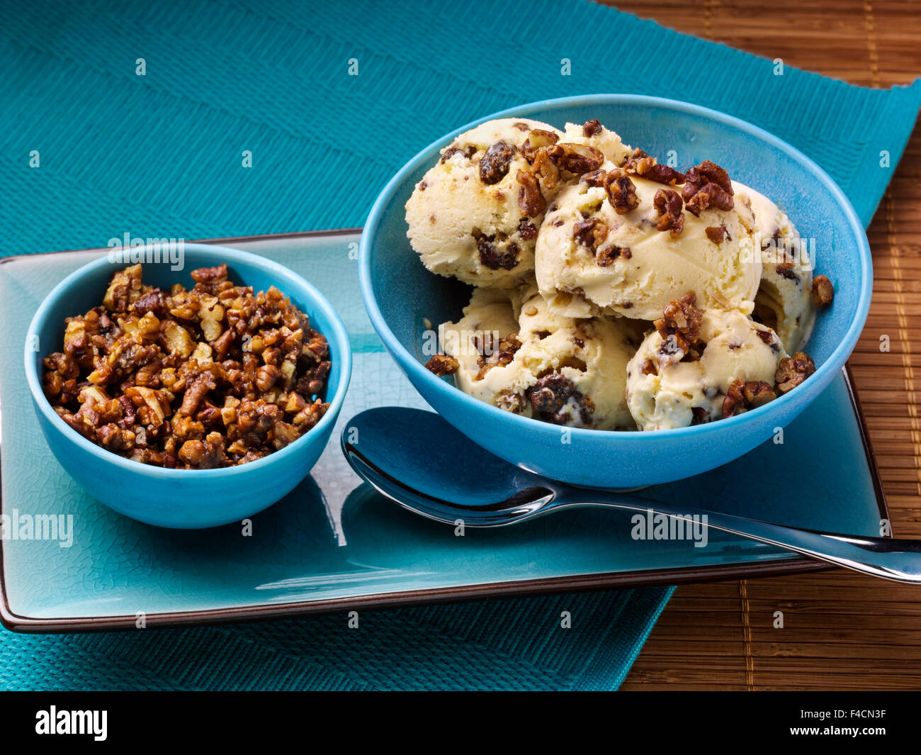 Maple pecan ice cream Stock Photo - Alamy