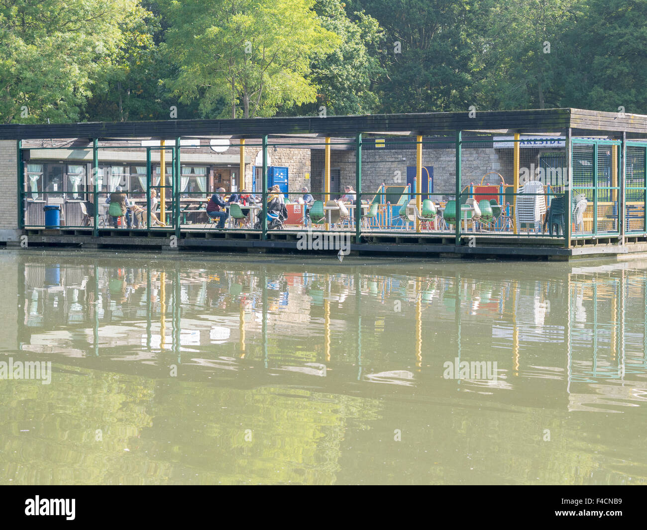Cafe, Boating lake, Corby Stock Photo - Alamy