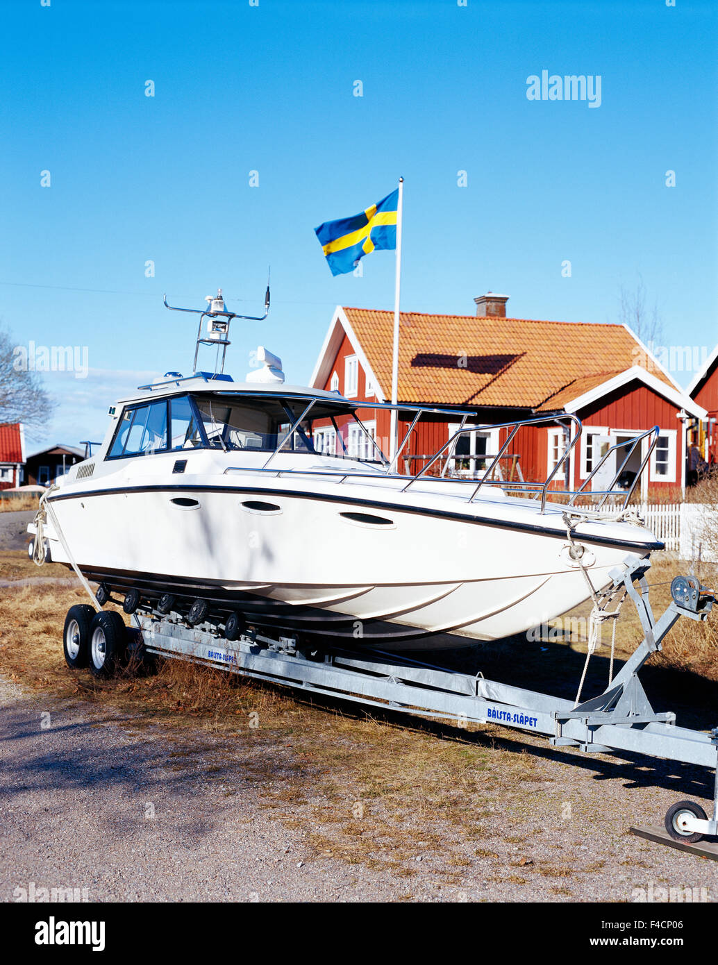 Motorboat on a trailer hi-res stock photography and images - Alamy