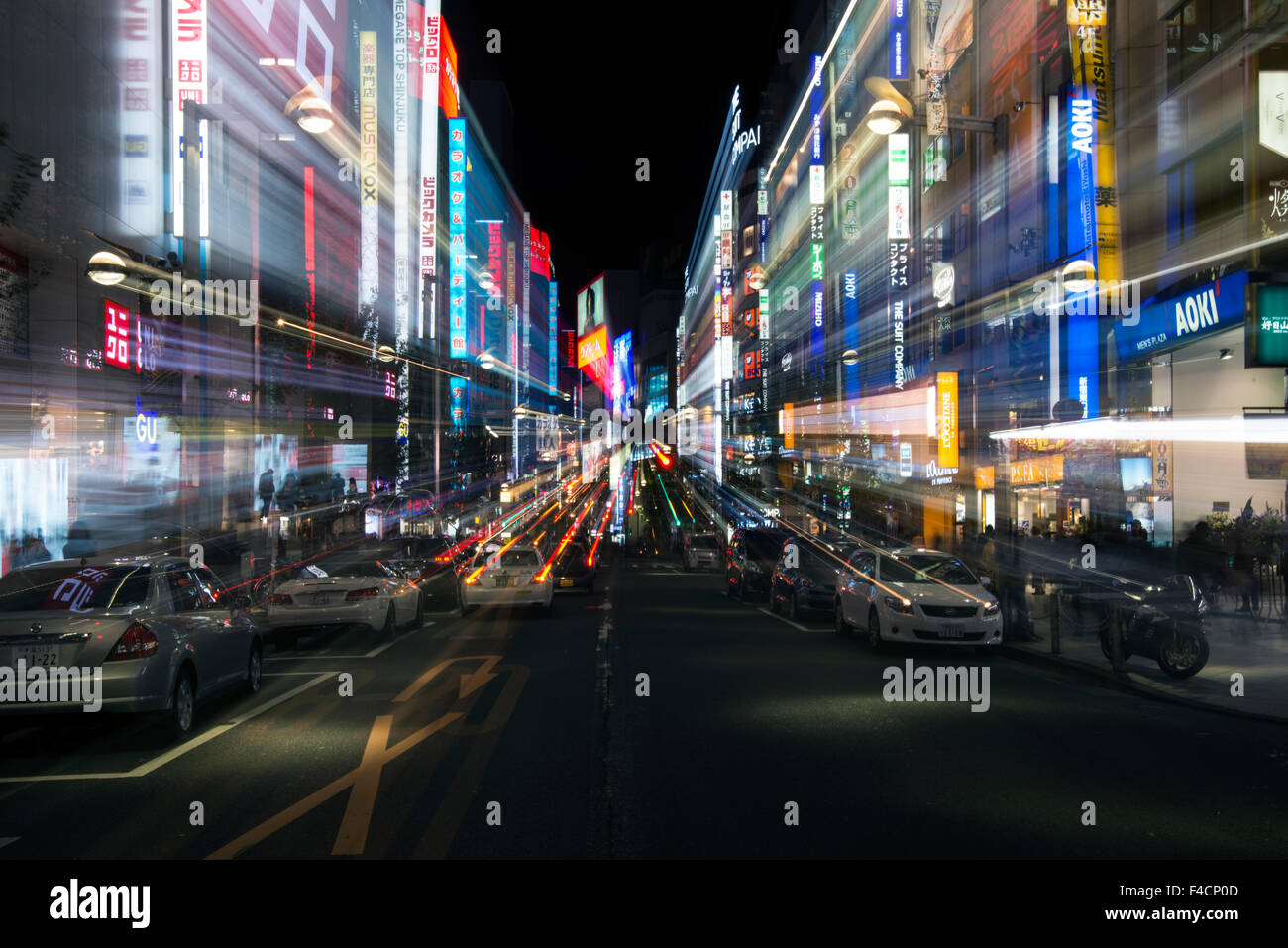 Japan, Tokyo, Shinjuku, Neon blurred. (Large format sizes available ...