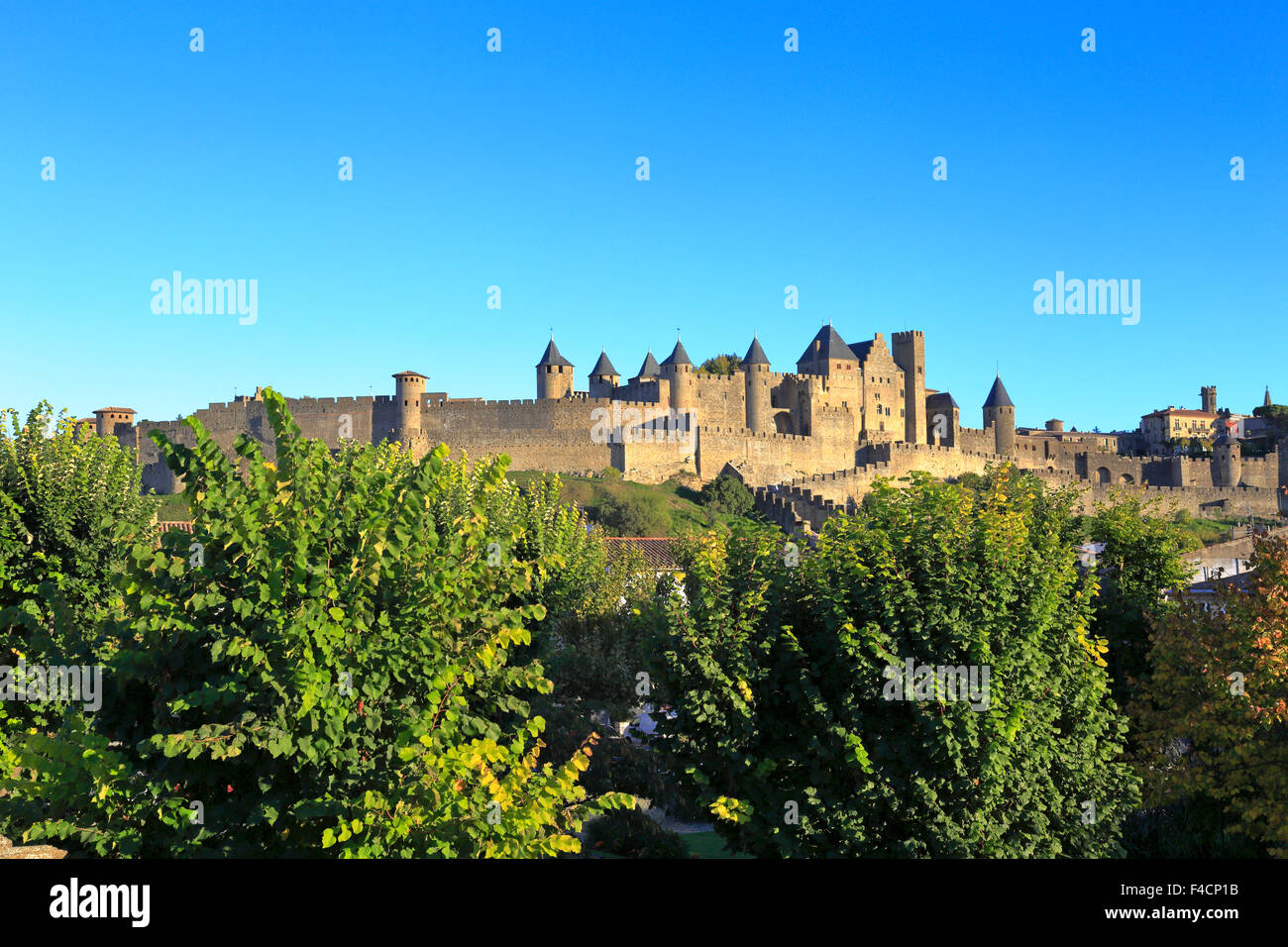 Medieval castle fortress, Carcassonne, Aude, Languedoc Roussillon ...