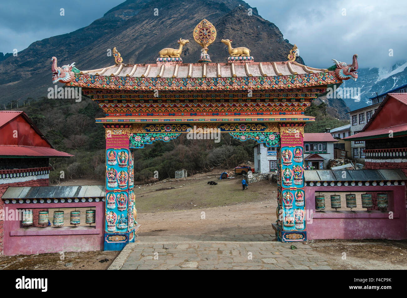 Entrance to Tengboche Monastery, Nepal Stock Photo - Alamy